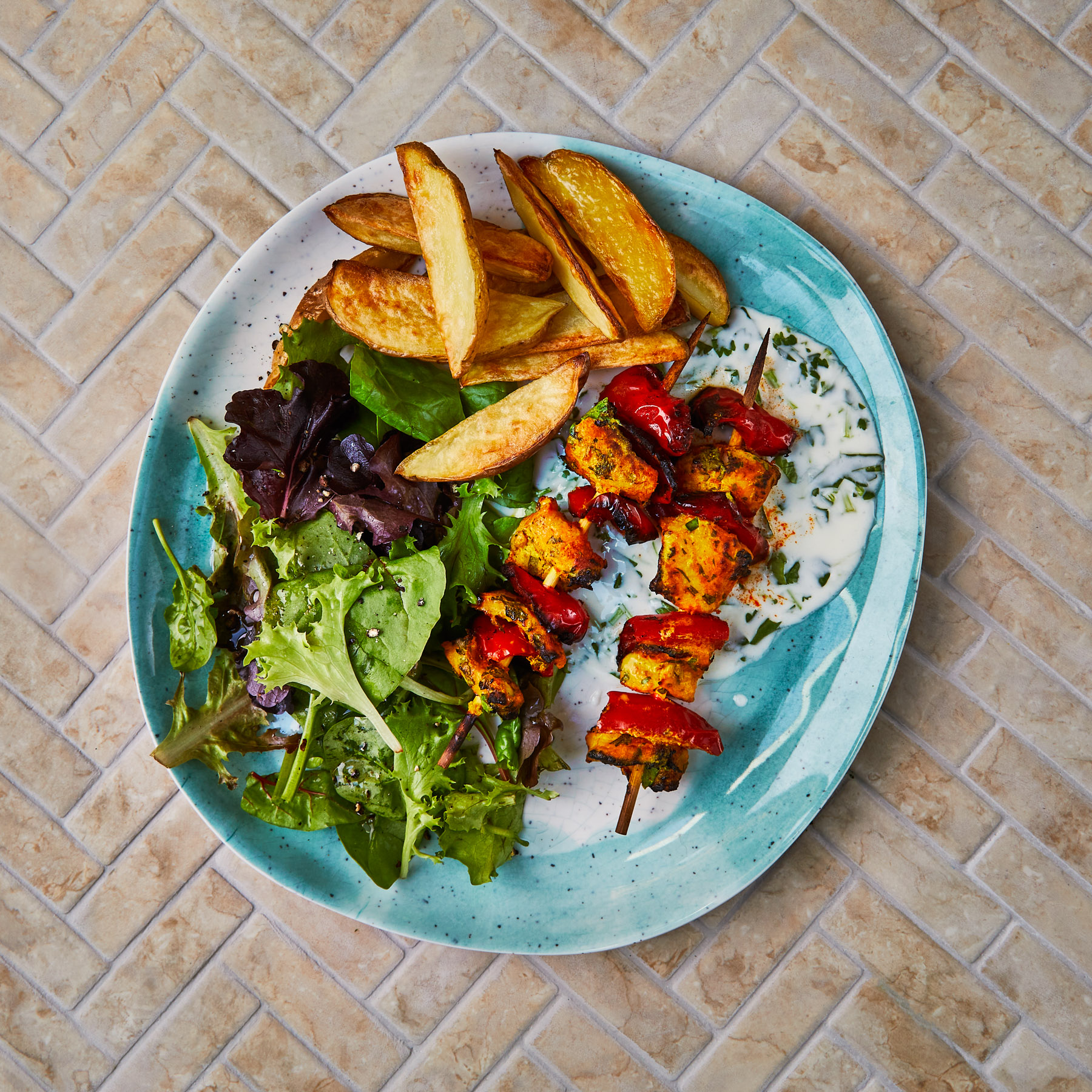 Herby Marinated Fish & Red Pepper Skewers Recipe | Gousto