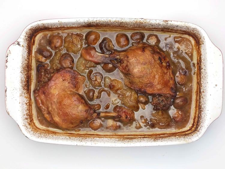 Red Wine-Braised Duck Leg, Mustard Mash, Heritage Carrots & Beans ...